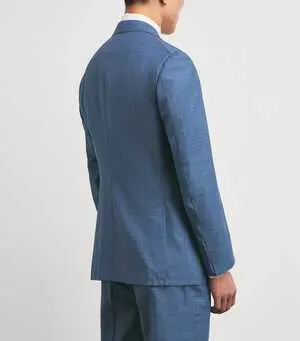 Isaia Wool Single-breasted Blazer - Blue