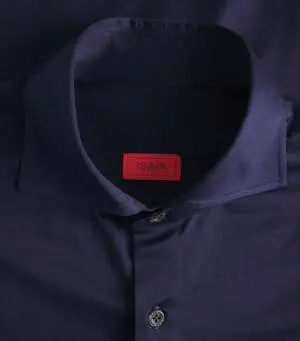 Isaia Cotton Jersey Shirt - Navy