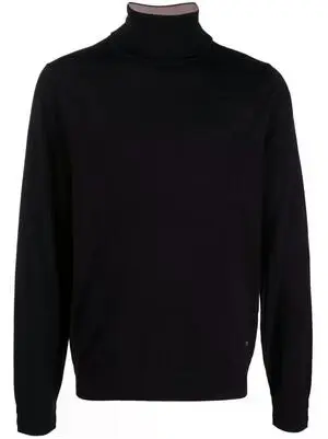 Paul Smith Merino Wool Roll Neck Jumper - Blue