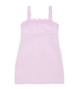 LoveShackFancy Tweed Lace-trimmed Mini Dress - Pink