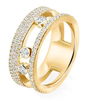 Messika Move Romane Ring In Yellow And Diamonds - Gold