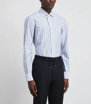 Isaia Cotton Stripe Shirt