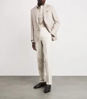 Isaia Wool-silk-linen Blend Tailored Trousers