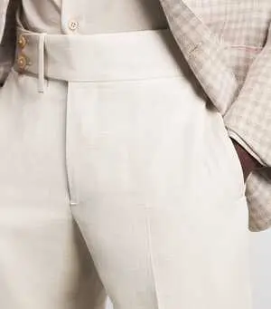 Isaia Wool-silk-linen Blend Tailored Trousers