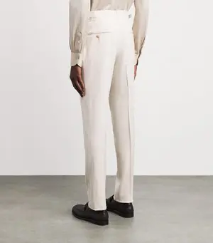 Isaia Wool-silk-linen Blend Tailored Trousers