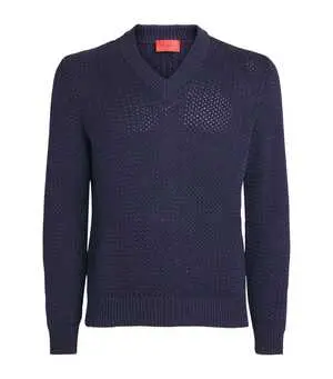 Isaia Silk-cotton V-neck Sweater