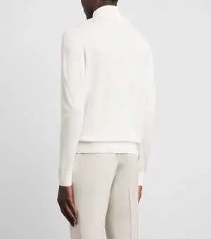 Isaia Silk-cashmere Quarter-zip Sweater