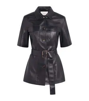 Lafayette 148 New York Lambskin Belted Jacket