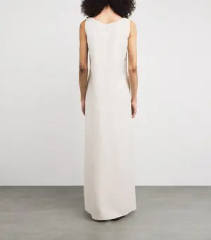 Lafayette 148 New York Silk-linen Iris Print Maxi Dress