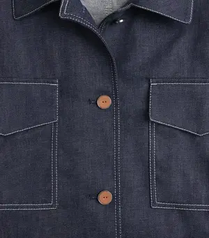 Lafayette 148 New York Chambray Belted Jacket