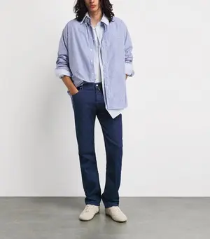 Jacob Cohen Straight Leg Jeans With Crocodile Leather Patch