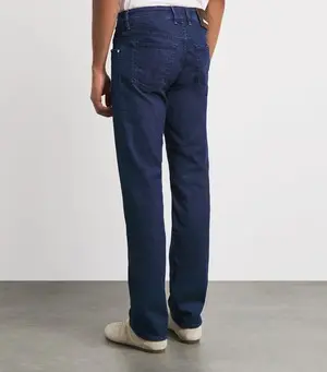 Jacob Cohen Straight Leg Jeans With Crocodile Leather Patch