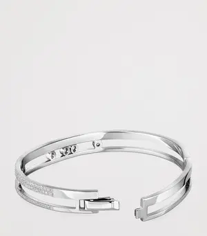 Messika Move Romane White Gold And Diamond Bangle - Silver