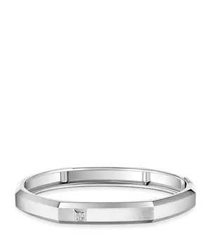 Messika Moderniste Medium White Gold And Diamond Bangle - Silver