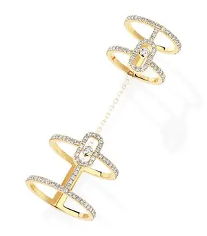 Messika Move Uno Double Ring In 18k Yellow With Diamond - Gold