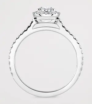 Messika 18k White Gold Pear-cut Diamond Solitaire Ring With Halo - Silver