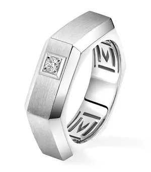 Messika Moderniste Medium Ring In White Gold And Diamond - Silver