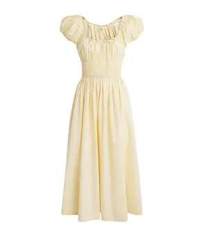 DÔEN Organic Cotton Quinn Midi Dress - Ivory
