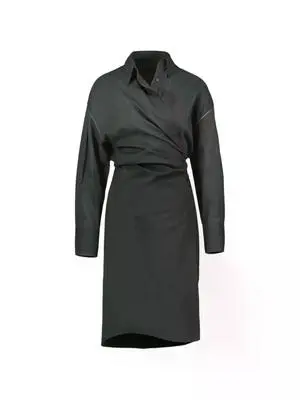 Mare Di Latte Lily Wrap Midi Dress In Slate Gray