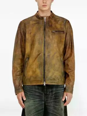 DIESEL® Oval-d Embossed Leather Jacket