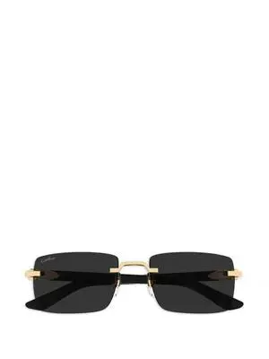Cartier Rimless Rectangle-frame Sunglasses - Gold