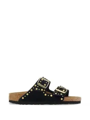 BIRKENSTOCK Arizona Embellished Suede Sandals - Black