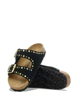 BIRKENSTOCK Arizona Embellished Suede Sandals - Black