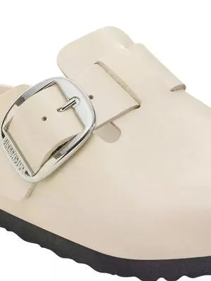 BIRKENSTOCK Boston Buckle-fastening Flat Mules - White