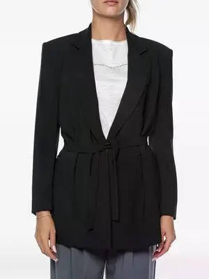 Armani Exchange Belted Blazer With Notched Lapels