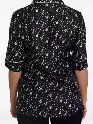 Dolce & Gabbana Musical Instrument Polka Dot Silk Shirt