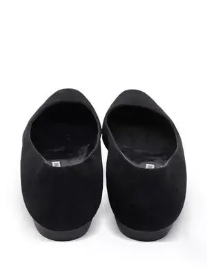 Manolo Blahnik Suede Ballet Flats - Black