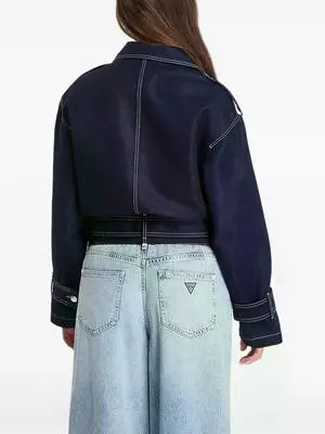 Guess Belted Contrast-stitch Biker Jacket