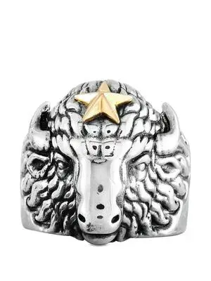 KING BABY STUDIO Star Buffalo Sterling Ring - Silver