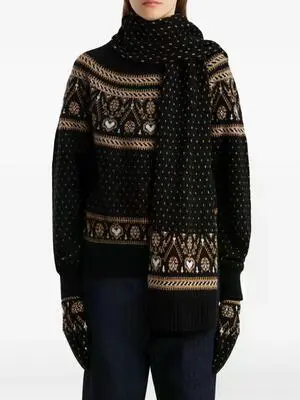 Khaite Lucrene Scarf In And Camel Multi