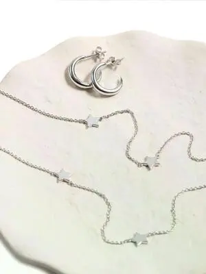 AUREE JEWELLERY Alta Multi-star Necklace - Silver