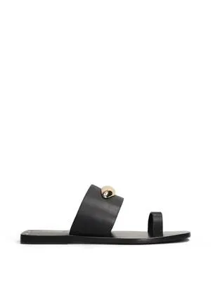 CORAL BLUE Embellished Toe-loop Sandals - Black