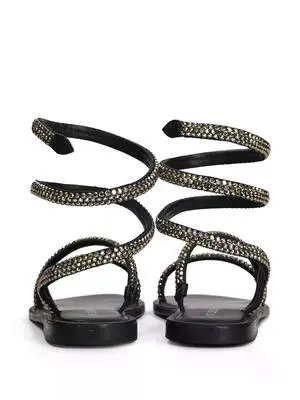 FUSION Crystal Embellished Wrap-around Sandals