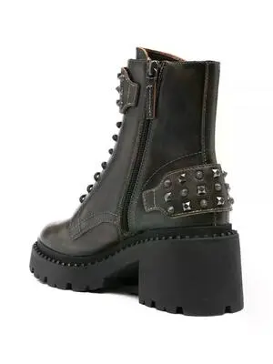 Ash Stud-embellished Buckled Boots