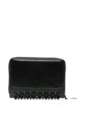 Ash Stud-embellished Crinkled-leather Wallet