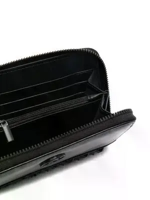 Ash Stud-embellished Crinkled-leather Wallet