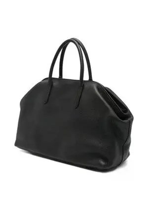 Ash Logo Plaque Pebbled Leather Tote Bag