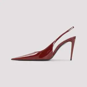 Saint Laurent Guermantes Pointed Slingback Pumps - Red