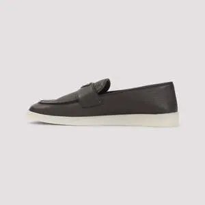 Prada Suede Loafers With Triangle Logo - Brown