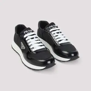 Prada Re-nylon And Brushed Leather Prax 01 Sneakers - Black