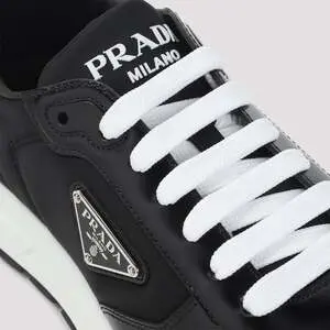 Prada Re-nylon And Brushed Leather Prax 01 Sneakers - Black