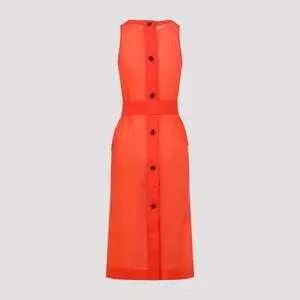Saint Laurent Sleeveless Sheer Midi Dress