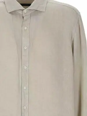 FAY Long-sleeve Spread-collar Shirt - Neutrals