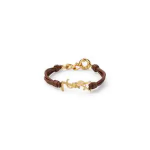 Saint Laurent Multi-strand Cassandre Leather Bracelet - Silver