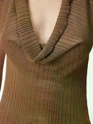 AYA MUSE Riven Ribbed-knit Mini Dress