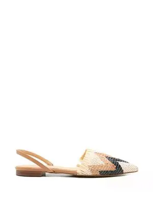 CastaÑer Woven Raffia Slingback Ballet Flats